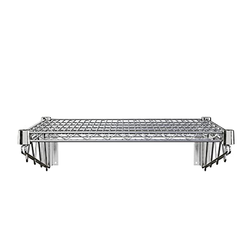 Krollen Industrial 24" x 24" Chrome Wire Wall Mount Shelf