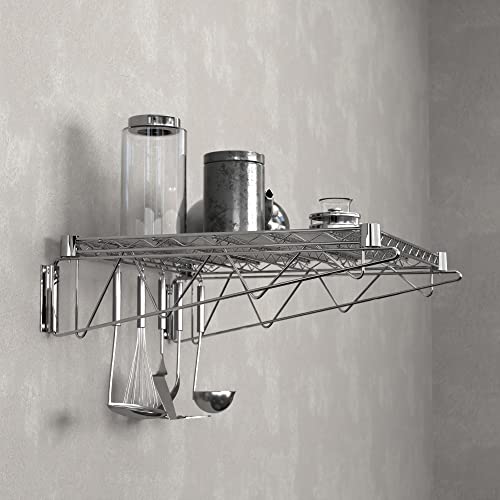 Krollen Industrial 24" x 24" Chrome Wire Wall Mount Shelf