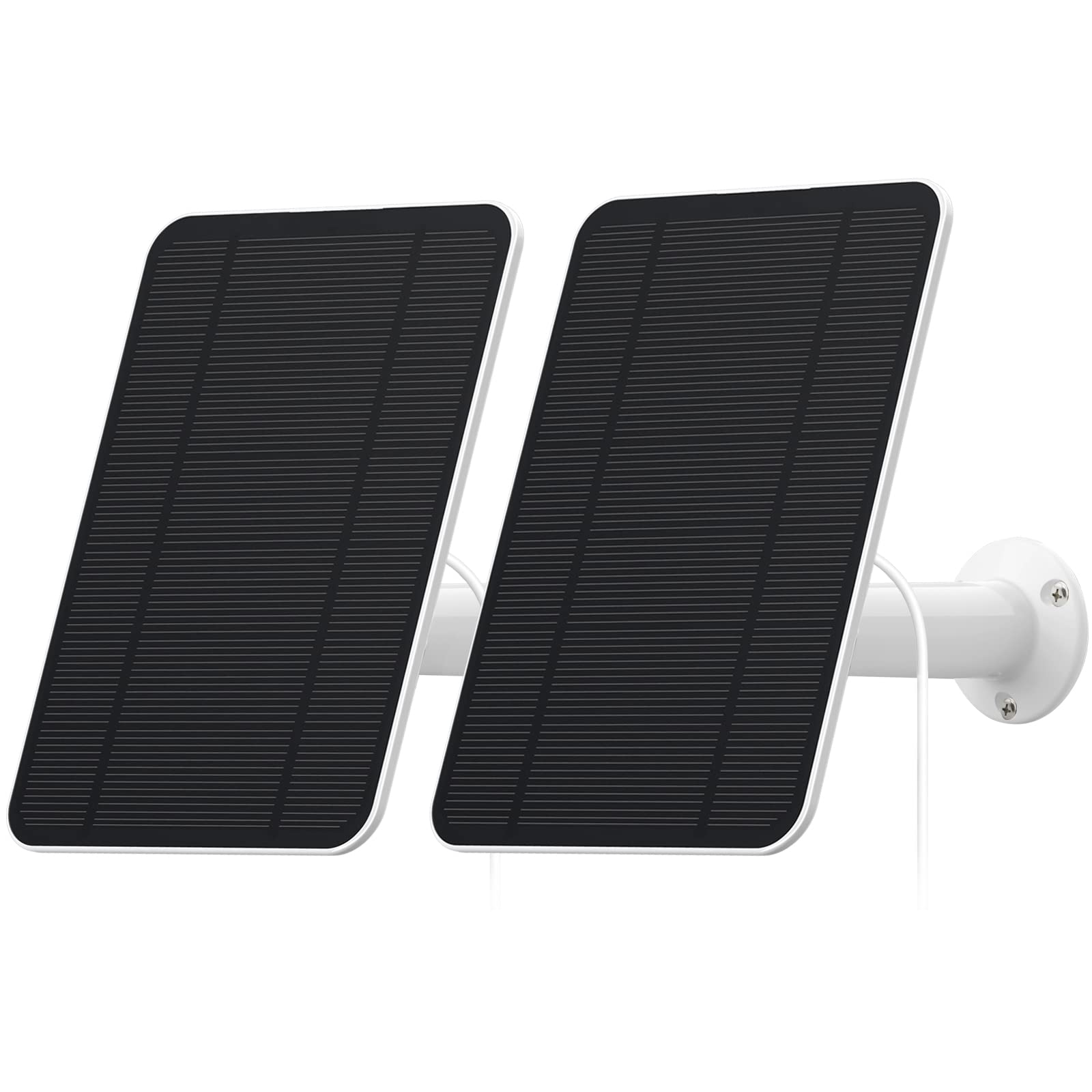 4W 5V Solar Panel Compatible with Eufycam, Includes Secure Wall Mount, IP65 Weatherproof,13.1ft Power Cable（2Pack