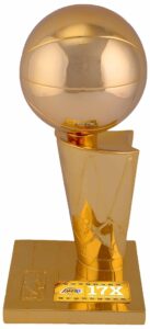 los angeles lakers fanatics authentic 17x nba finals champions 12" replica larry o'brien trophy with sublimated plate - game used nba collages