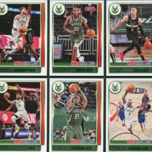 Milwaukee Bucks 2021 2022 Hoops Factory Sealed 6 Card Team Set with Giannis Antetokounmpo Plus