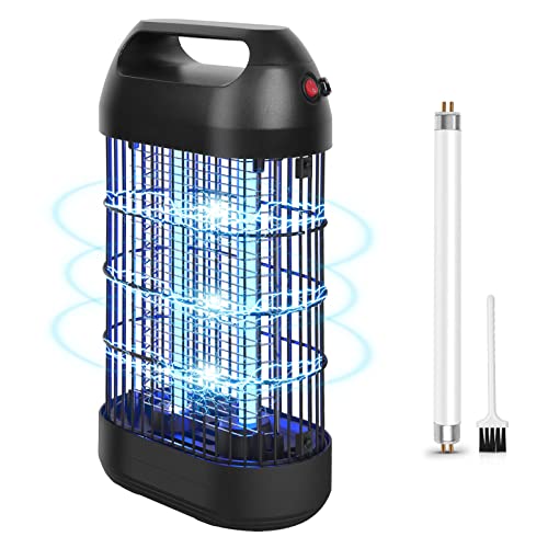 AMUFER Bug Zapper Indoor, Electric Mosquito Zapper Fly Zapper, Bug Mosquito Fly Insect Traps Killer and Repellent for Home, Garden, Patio, 3600V High Voltage 16W Power, 1-Piece Replacement Bulb