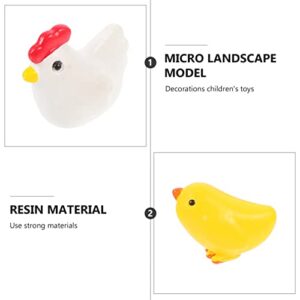 12pcs Hen Chick Ornament Micro Landscape Chicken Micro Landscape Animal Easter Chickens Easter Chicken Statue Toy Chicks Resin Mini Hen Ornaments Micro Scene Decorations Artificial