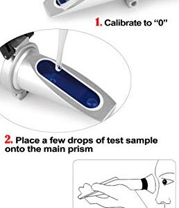 Optical Hydrometer, LEERCHUANG Alcohol Refractometer (0-80% v/v) for Distilled Spirits, Alcohol Content Measurement Meter in Alcohol Liquor Products - Not Suitable for Beer or Wine