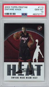 graded 2003-04 topps pristine dwyane wade #113 rookie rc basketball card psa 10 gem mint