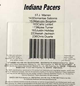 Indiana Pacers 2021 2022 Hoops Factory Sealed Team Set with Rookie cards of Isaiah Jackson and Chris Duarte