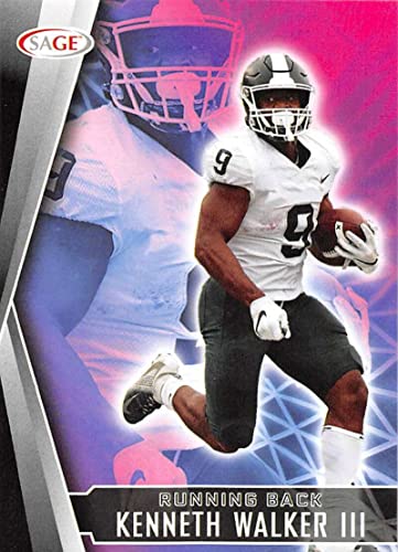 2022 Sage Low Series #32 Kenneth Walker III Michigan State Spartans RC Rookie Football Trading Card