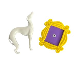 friends show magnet set/pat the dog/friends frame/friends white greyhound/pop culture magnets/tv show merchandise (set of both)