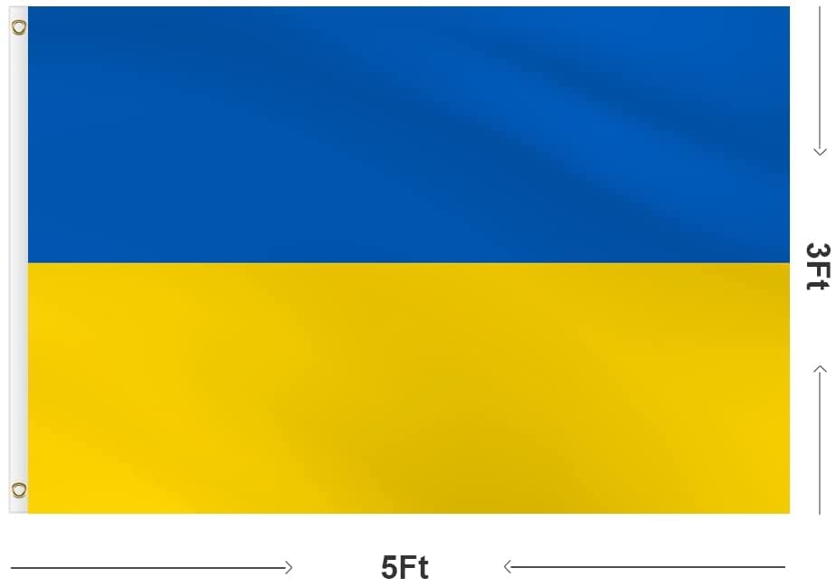 Ukraine Flag 3x5 Ft Outdoor Indoor Decoration Flag Banner with Two Brass Grommets Ukrainian National Flags I Stand with Ukraine