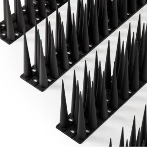 offo bird spikes pigeon outdoor deterrent spikes for cat keep birds raccoon woodpecker away covers 8 feet(244cm), black