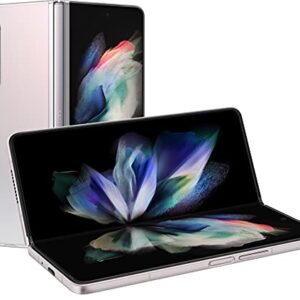 Samsung Galaxy Z Fold3 Fold 3 5G T-Mobile Locked Android Cell Phone US Version Smartphone Tablet 2-in-1 Foldable Dual Screen Under Display Camera - (Renewed) (256GB, Phantom Silver)