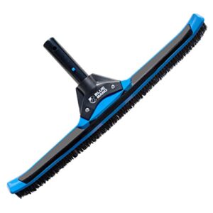 blue mano 20" ultra wide vortex pool brush, provides 3x the force to clean pool walls, premium & strong brush with curved edges