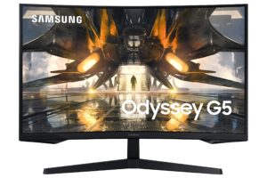 samsung 32" odyssey g55a qhd 165hz 1ms freesync curved gaming monitor with hdr 10, futuristic design for any desktop, ls32ag550enxza