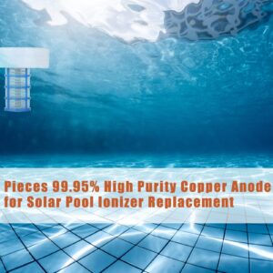 Solar Copper Anode Copper Replacement L=4.13" D=0.71" for Solar Pool Ionizer Chlorine Cost Save for Reduce Irritations Cleans and Clears Your Pool (2)