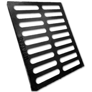 mosinsbo cast iron drain grate, 20x16 outdoor drain cover, c250 class sewer grate, durable heavy duty channel grate, black rectangle drainage grate for concrete floor (19.7”x15.7”)