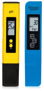 ph meter and tds, ec, temperature meter (accuracy: ph: ±0.1, tds: ±2-5%, ec: ±2-5%, temp.: ±0.1°c) | for water, hydroponics, aquariums, pools & spas, soil, brewing, aquaculture, kombucha, etc.