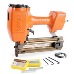 kamsin #st64 14 gauge heavy duty pneumatic concrete t nailer kit with 400 pcs concrete t nails, 3/4" to 2-1/2"(18-64mm) leg air power concrete nails gun woodworking brad nailer gun