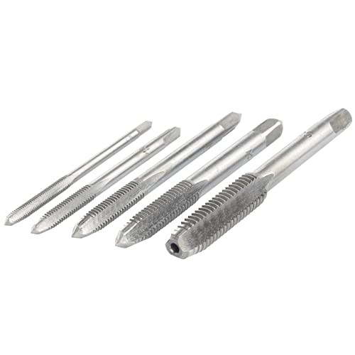 YAKAMOZ Ratchet T-Handle Tap Holder Wrench with 5Pcs Metric M3 M4 M5 M6 M8 Machine Screw Taps Set T Type Thread Tapping Tool