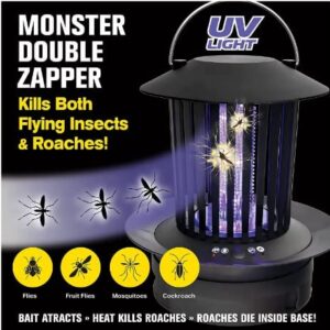 Double Zapper 18W by Bell+Howell Plug-in Electric Bug Killer, Zaps Flies, Mosquitoes, Ants/Bait and Heat Kills Cockroaches As Seen On TV 8.5”