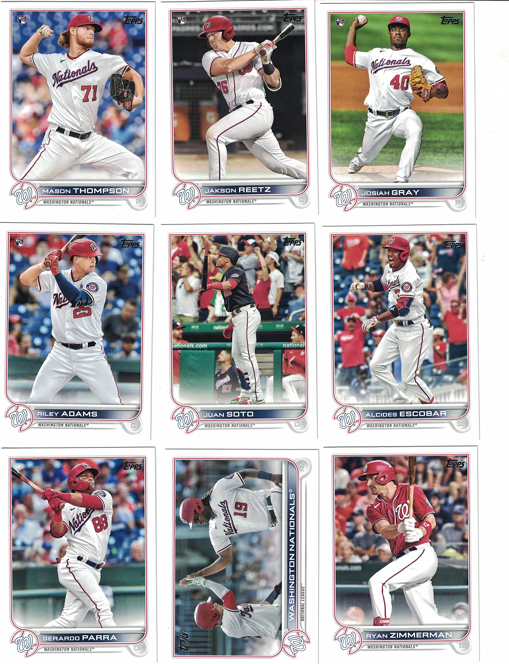 Washington Nationals / 2022 Topps Baseball Team Set (Series 1 and 2) with (19) Cards. PLUS 2021 Topps Nationals Baseball Team Set (Series 1 and 2) with (19) Cards. ***INCLUDES (3) Additional Bonus Nationals Cards! ***