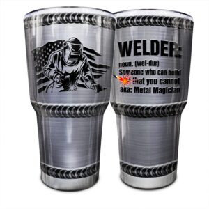 n namesiss-all over printed welder tumbler 30 oz, metal magician welder symbol tumbler, usa flag, welder tumbler all over printed, gift for father, gift for him, welder father's day