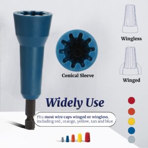 Wire Twister Tool, Wire Cap Nut Twister, Wire Twisting Tool & Spin Twisting Wire Connector Socket, Wire Twister Tool for Drill and Wire Connector Driver with 1/4" Chuck, 1 Pack, Blue