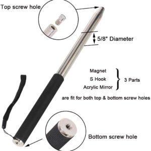 BLSGBUIDING Telescopic Push/Pull Rod Wire Reacher Tool Pickup Tool with Hook Magnetic Wire Fish Stick Telescoping Grabbers Extension Pole-Black