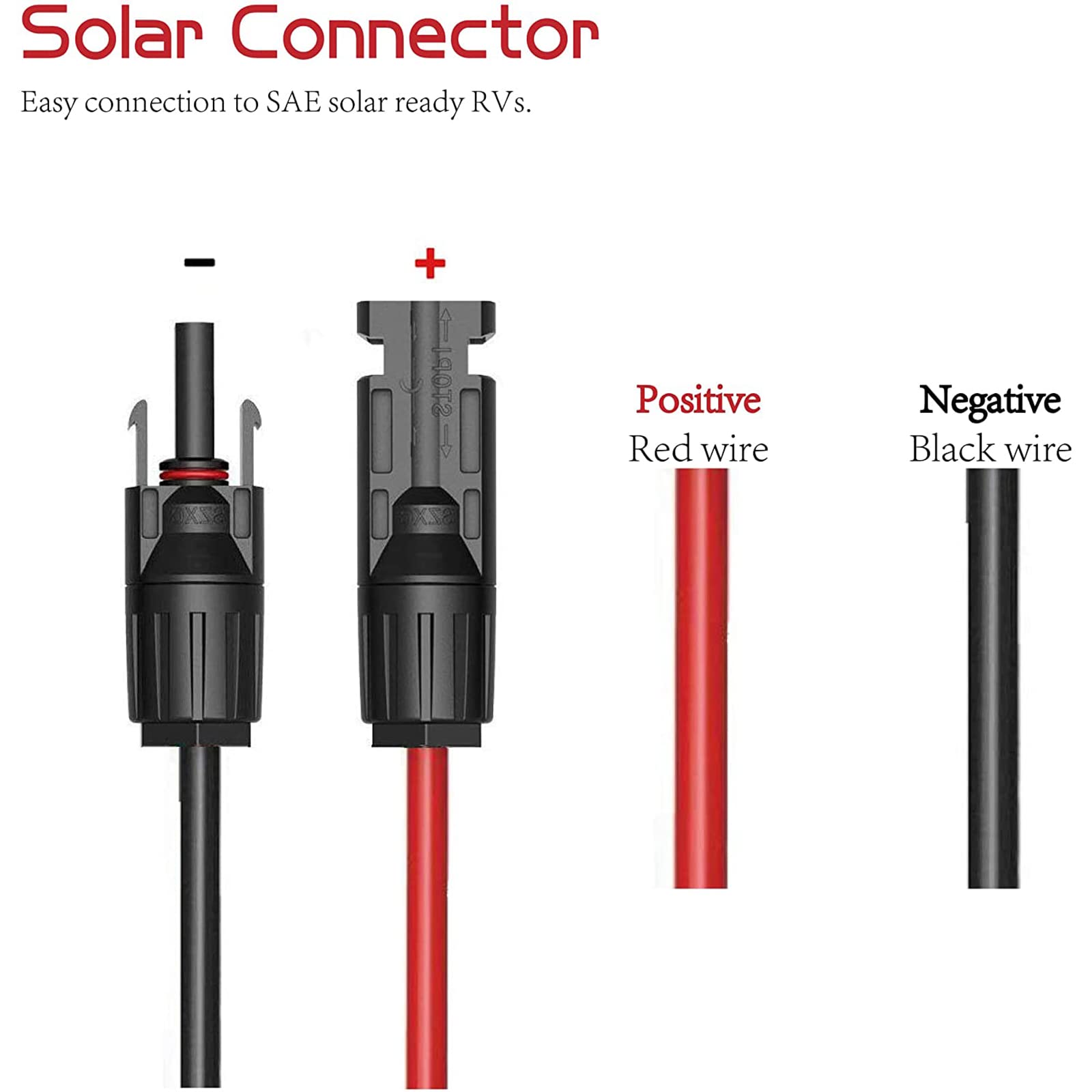 Ruikarhop 9Ft 12AWG Cable Solar Connector to XT60 Female Adapter Connector Connect Solar Panel for Solar Generator