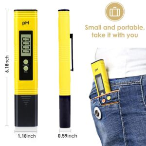 Digital PH Meter, PH Meter 0.01 PH High Accuracy Water Quality Tester with 0-14 PH Measurement Range for Household Drinking, Pool and Aquarium Water PH Tester Design with ATC