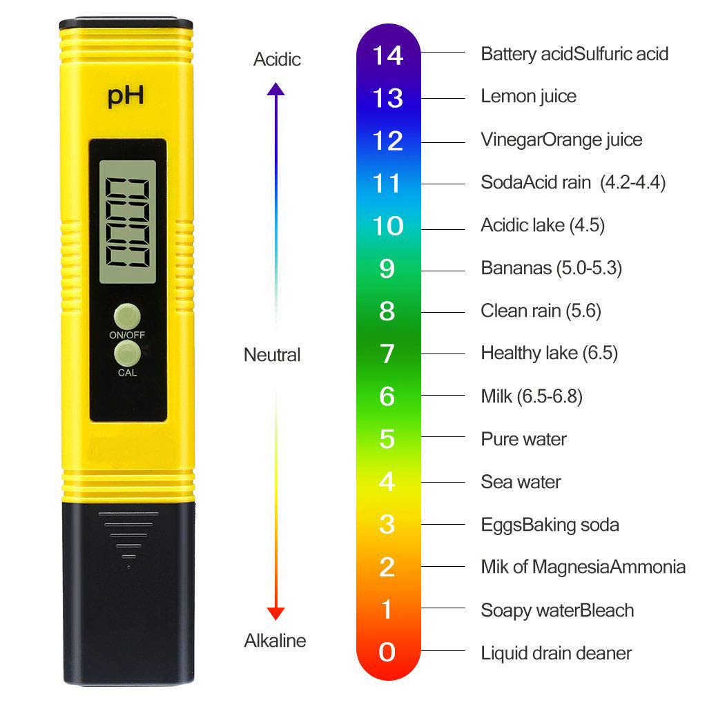 Digital PH Meter, PH Meter 0.01 PH High Accuracy Water Quality Tester with 0-14 PH Measurement Range for Household Drinking, Pool and Aquarium Water PH Tester Design with ATC