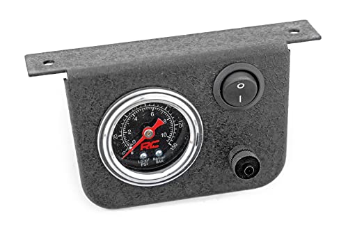 Rough Country Onboard Air Bag Compressor w/Gauge | Air Spring Compressor - 10100 Silver