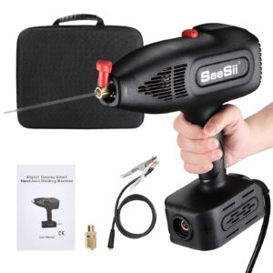 120w hot stapler, seesii upgraded plastic welder gun 3s quick heating, car bumper repair kit w/ 4 types staples, welding repairing machine crack machine for car bumper repai