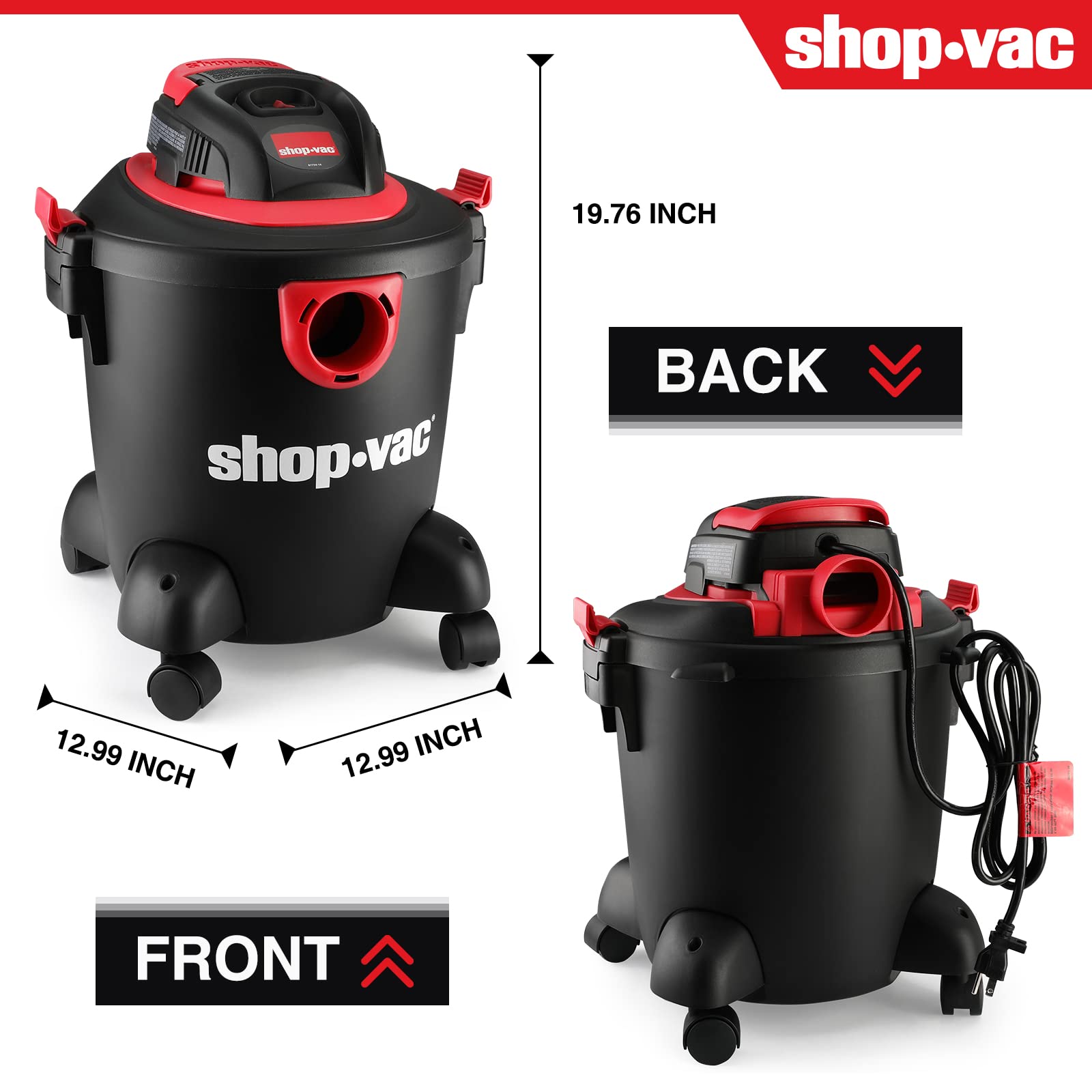 Shop-Vac 5 Gallon 2.0 Peak HP Wet/Dry Vacuum 2035000+ 90115 Dacron Cloth Filter 2 Pack