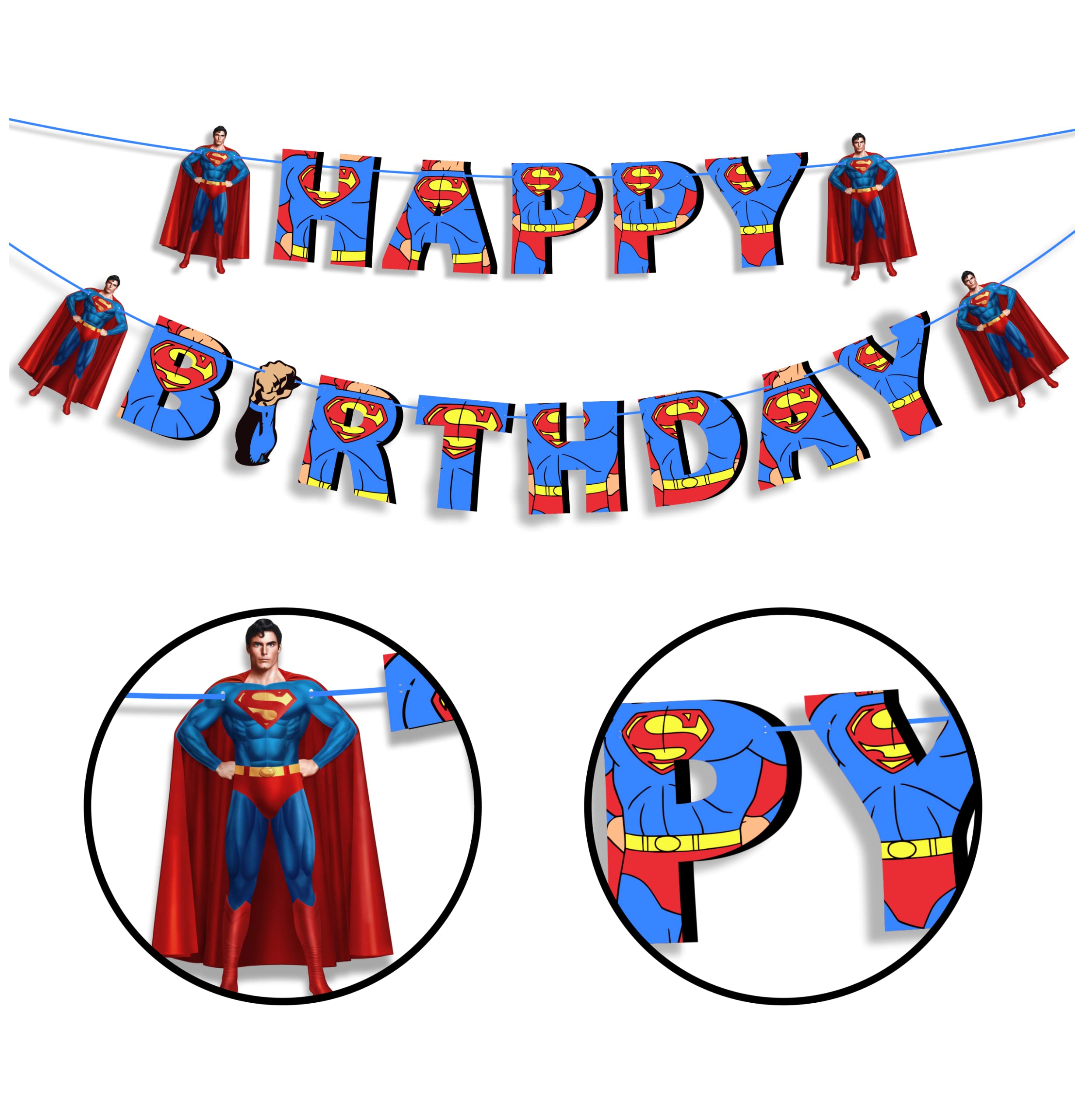 Seyal® Suprman Happy Birthday Banner