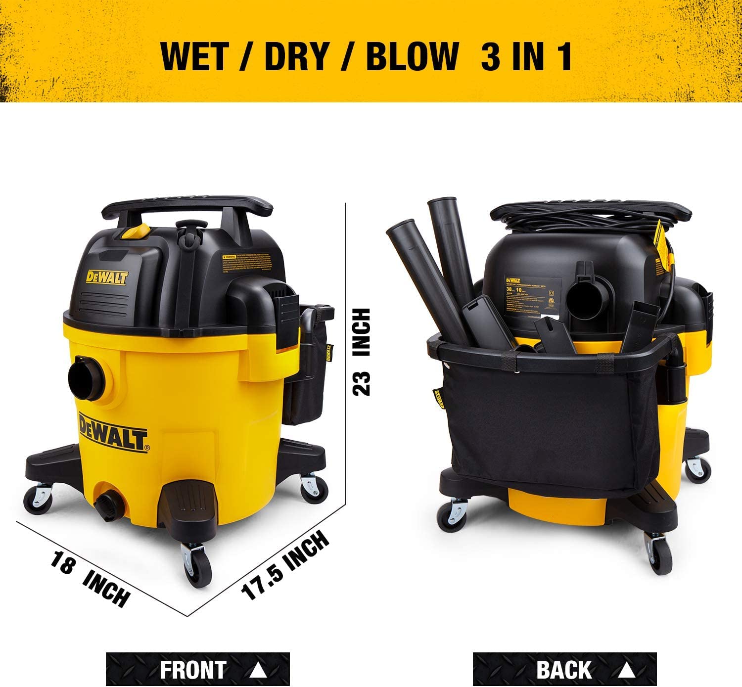 DEWALT 10 Gallon 5.5 Peak HP Poly Wet Dry Vacuum DXV10P