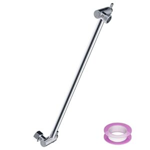 16 Inch Solid Brass Adjustable Shower Head Extension Arm with Lock Joints, Extra Long Shower Extension Arm, Flexible Height & Angle Shower Arm Extender, Universal Connection to all Shower Heads,Chrome