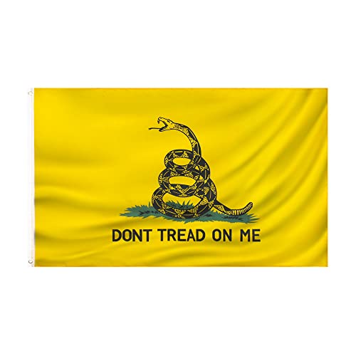 DONT TREAD ON ME FLAG 3x5 FT Polyester USA gadsden flag outdoor indoor Canvas Header and Double Stitched with two Brass Grommets