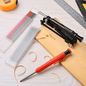 GUIMIYHY Multifunctional Aluminum Tracker Scribing Tool Sets with 2PCS Deep Hole Pencil and 14PCS Pencil Leads ，DIY Woodworking Graffiti Line Measurement Shape Compass Rchitectural Drawing Profiler