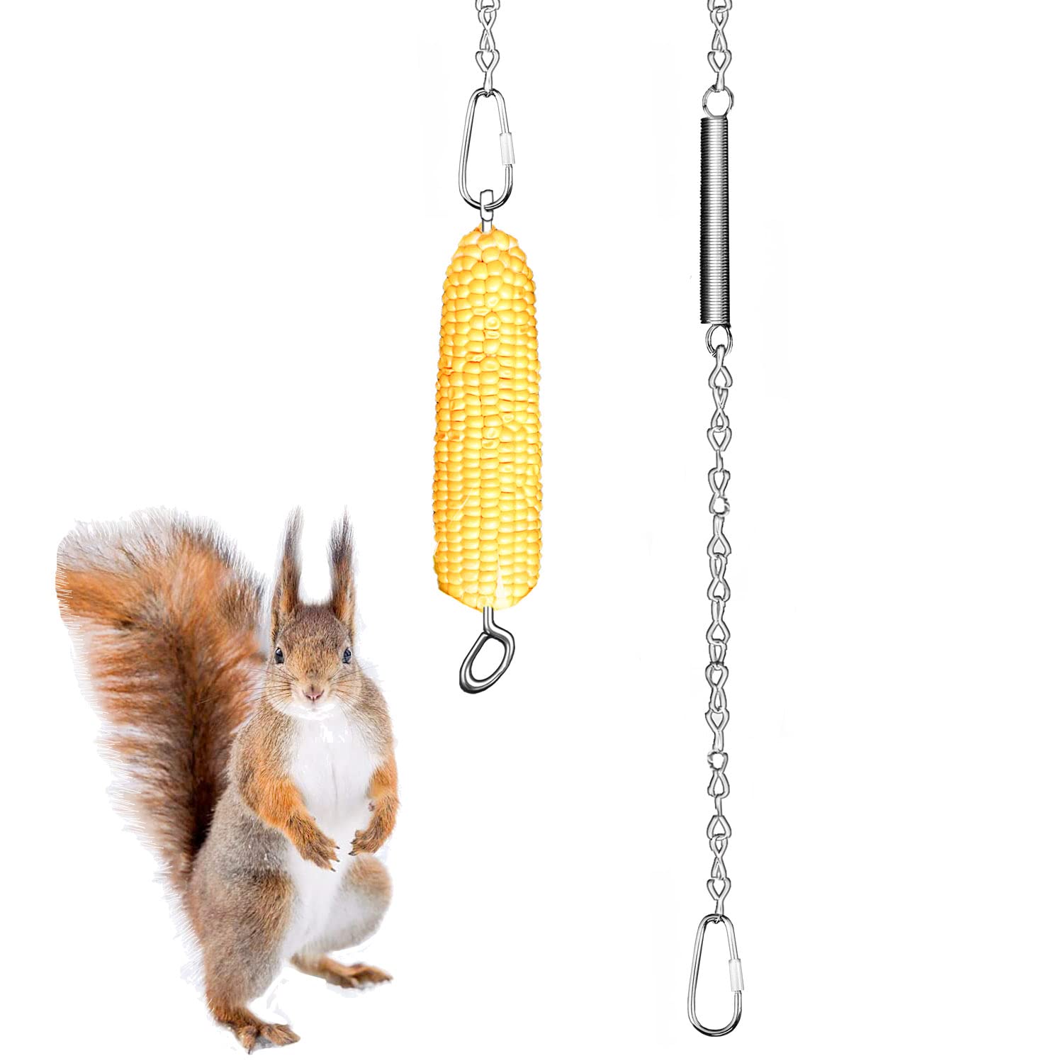 Hanging Squirrel Feeder Outside Corn Cobs Holder for Squirrels Chipmunk Funny Toy