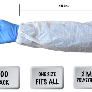 Disposable Plastic Sleeves | Blue | 100 Pack | 18 Inch | Waterproof Arm and Sleeve Protection