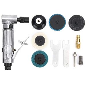 garosa mini air sander right angle air die grinder 20000-25000rpm pneumatic grinding polishing tool kit with emery disk car polisher sets for auto body work(european connector)