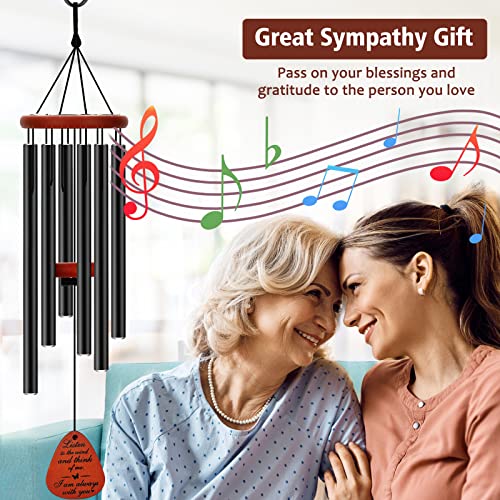 BainGesk Wind Chimes, 32" Wooden Sympathy Wind Chimes, Memorial Wind Chimes for Loss of a Loved One Prime, Bereavement, Memorial, Sympathy Gift Decor Outdoor, Patio, Porch, Garden, and Backyard.