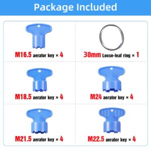 10 Pieces Cache Faucet Aerator Key, Aerator Wrench Cache Faucet Aerator Key with a Ring for Easy Storage Removal Wrench Tool for M16.5 M18.5 M21.5 M22.5 M24 Cache Aerators, 5 Set (Pack of 2)