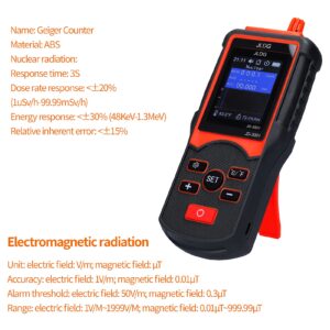 Geiger Counter, Electromagnetic Radiation Detector, Portable Handheld Digital Electromagnetic Radiation Detector with Backlight LCD Display JD-3001 Test Equipment for X-ray Computers Tv Phones