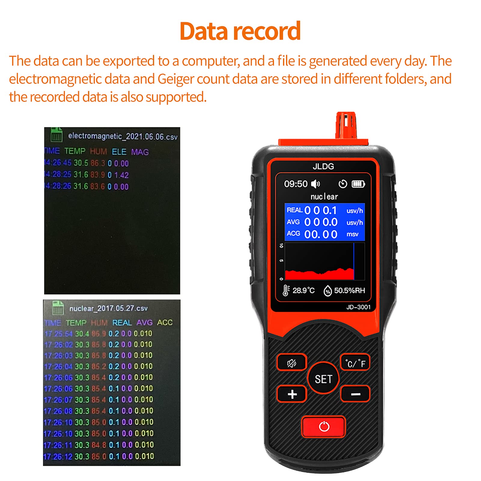 Geiger Counter, Electromagnetic Radiation Detector, Portable Handheld Digital Electromagnetic Radiation Detector with Backlight LCD Display JD-3001 Test Equipment for X-ray Computers Tv Phones