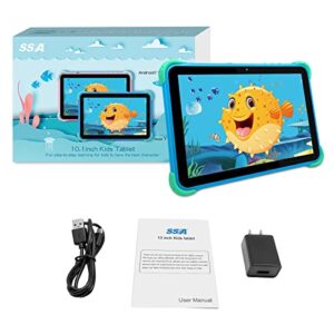 moonka 10.1 Inch Kids Tablet Android 11 Tablet for Kids 2GB+32GB Toddler Tablet APP Preinstalled & Parent Control IWWA Kids Education Tablet with WiFi, Dual Camera, Bluetooth, Kid-Proof Case