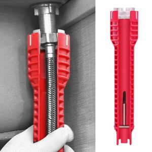 qiuerte 8 in 1 multifunctional sink bathroom wrench, plumbing installation tool household water pipe faucet washing basin corner valve sink repair removal tool