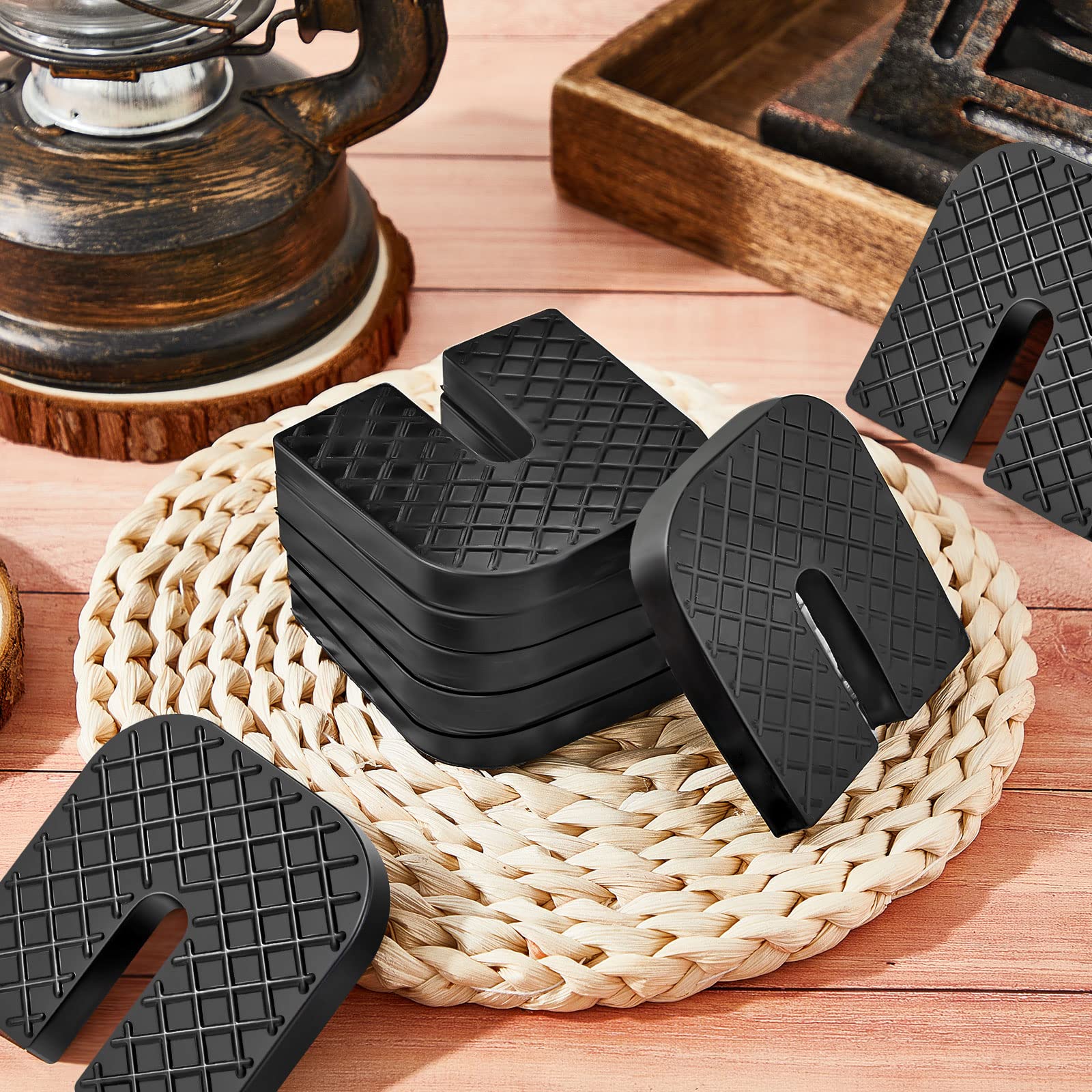 Treela 8 Packs Rubber Isolator Pad Anti Vibration Pads Mechanical Vibration Damping Pads Shock Absorbing Rubber Absorber Sound Isolation Pad for Air Conditioning Condenser Outer Machine