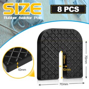 Treela 8 Packs Rubber Isolator Pad Anti Vibration Pads Mechanical Vibration Damping Pads Shock Absorbing Rubber Absorber Sound Isolation Pad for Air Conditioning Condenser Outer Machine