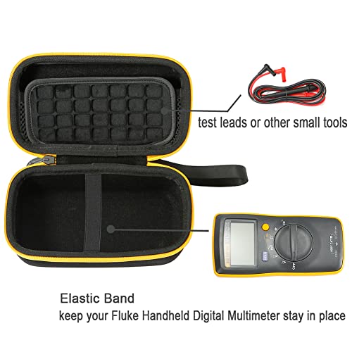 RAIACE Hard Storage Case Compatible with Fluke 101/106/107 Basic Digital Multimeter. (Case Only)-Black(Black Lining)